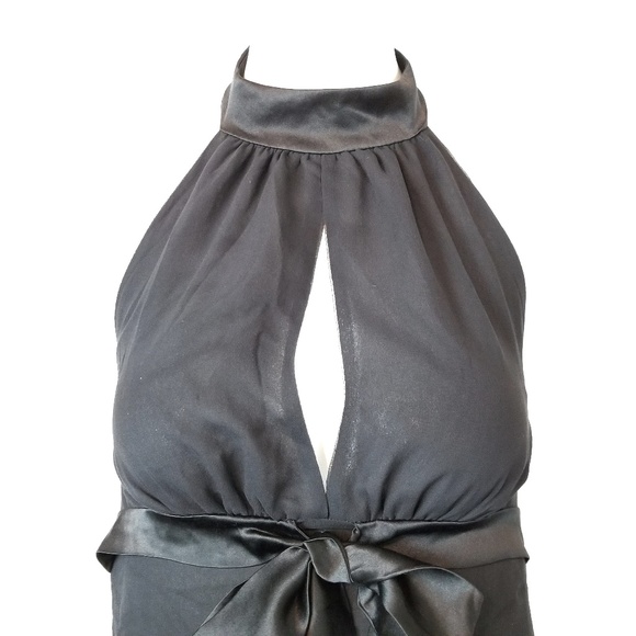 Arden B | Tops | Arden B Sheer Silk Halter Open Back Keyhole Top Xs ...